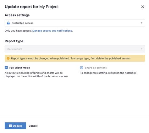 Update Or Delete A Report Datalore Documentation