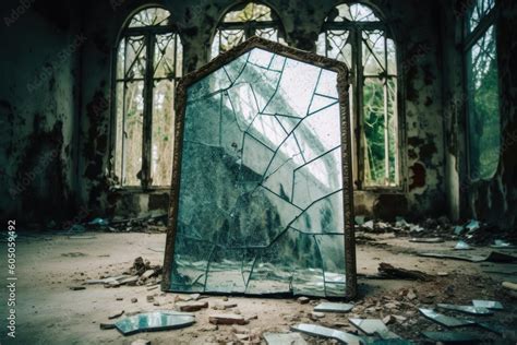 A Broken Mirror In A Lost Place Created With Generative Ai Technology