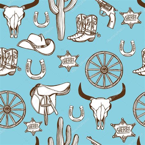 Wild West Western Pattern — Stock Vector © Abachelorette 68944503