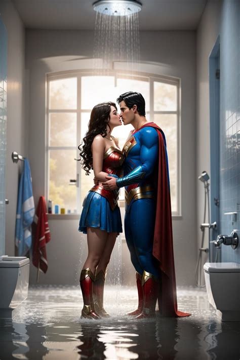 Wonder Women And Superman Kissing Superman Wonder Woman Wonder Woman