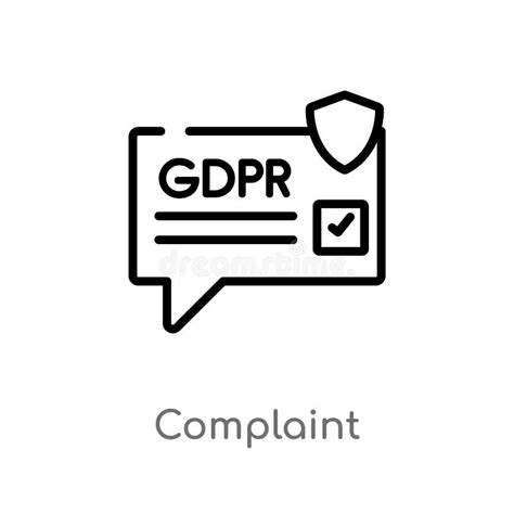 Outline Complaint Vector Icon Isolated Black Simple Line Element Illustration From Gdpr Concept
