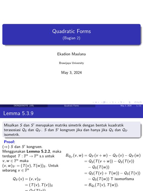 Quadratic Forms Pdf
