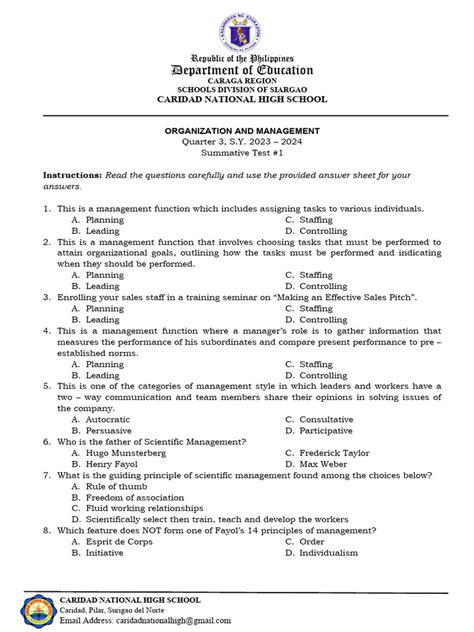 Quarter 3 Summative Test 1 Pdf Business Economics Business