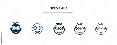 Nerd Smile Icon In Different Style Vector Illustration Two Colored And Black Nerd Smile Vector