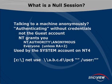 Ppt Windows 2000 Null Sessions And Msrpc Powerpoint Presentation