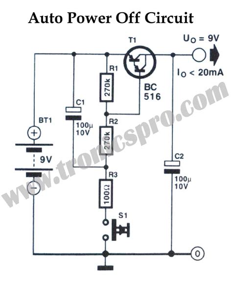 Auto Cutt Off Circuit Diagram Electronics Projects TRONICSpro