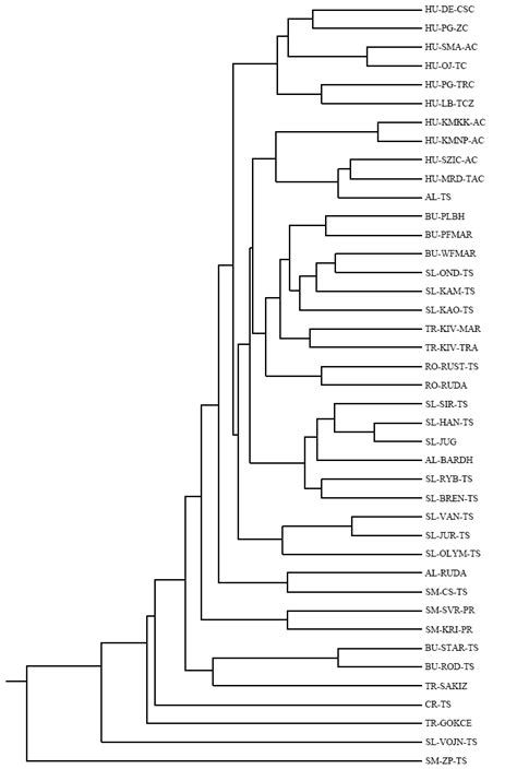 UPGMA Phylogenetic Tree Of The Examined Populations 4 In Our Institute Download Scientific