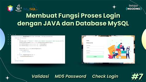 membuat fungsi proses login dengan java dan database mysql app