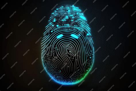 Premium Ai Image Luminous Fingerprint Recognition Ai Generated