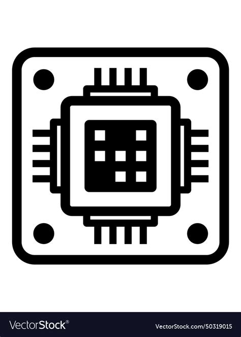 Microchip Flat Icon Isolated On White Background Vector Image