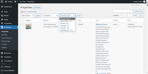 Admin Filters Overview JetEngine Crocoblock