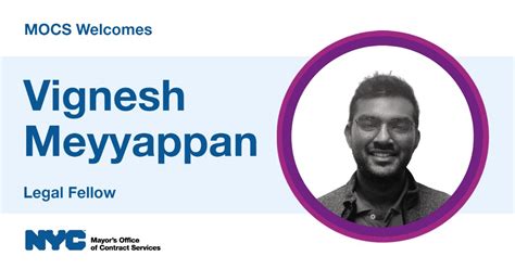Please Join Us In Welcoming Vignesh Meyyappan To The Mocs Team Vignesh Joins Us As A Legal