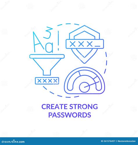 Create Strong Password Blue Gradient Concept Icon Stock Vector