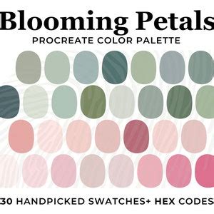 Floral Color Palette For Procreate Procreate Color Palette Etsy