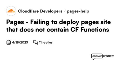 Pages Failing To Deploy Pages Site That Does Not Contain Cf Functions