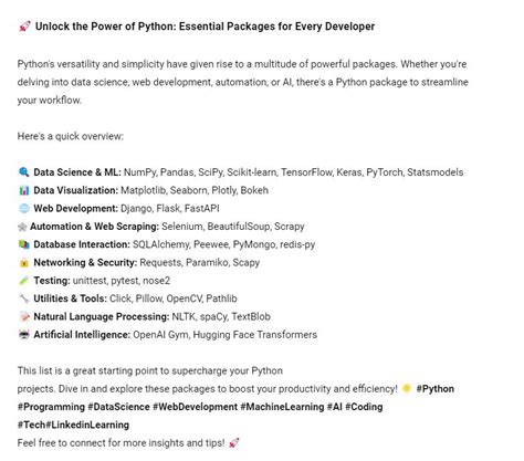 ruchika gupta on linkedin linedinlearning python ai