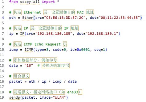 通过 Scapy 构造并发送伪造目的mac 地址的 Icmp请求，用于探测目标主机（同一交换机下）的抓包状态【没成功】scapy Mac层 Csdn博客