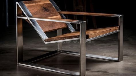 A Strikingly Angular Design Featuring A Blend Of Metal And Wood Ai