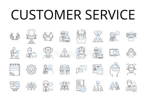 Customer Service Line Icons Collection Client Relations Customer Satisfaction Consumer