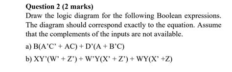 Solved Question 2 2 Marks Draw The Logic Diagram For The Chegg Com