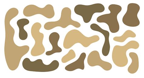 불규칙한 방울 추상적인 유기 모양 세트 갈색 지상 불규칙한 무작위 방울 간단한 액체 무정형 스포지 프리젠 테이션 배너 포스터 및 전단지를위한 트렌디 한 최소한의 디자인 0