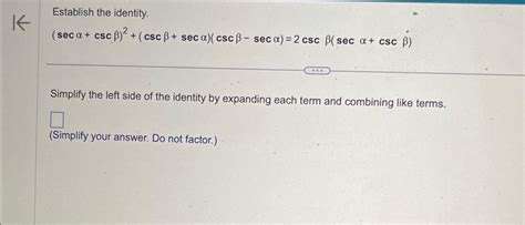 Solved Establish The Chegg Com
