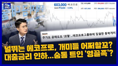 널뛰는 에코프로 포모증후군 빠진 개미들팔아야 하나 대출금리 3대 인하영끌족 숨통 트이나 슬기로운