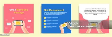 3d 만화 스타일 소셜 미디어 유익한 이메일 관리 팁 게시물 배너 템플릿 레이아웃 디자인 핸드 폰을 들고 메일 개념을 수신 하는 메일 개념으로 메일 인포그래픽에 대한 스톡