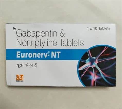 Euronerv Nt Gabapentin Nortriptyline Tablets Strength 100 Mg 10 Mg At ₹ 242 Stripe In Pithapuram