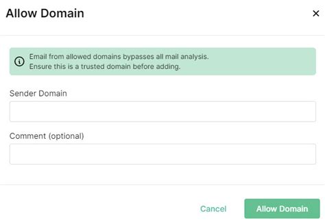 adding a domain to the allow list