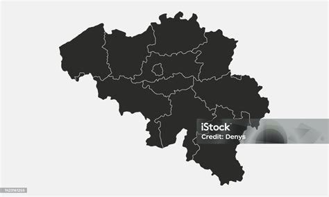 흰색 배경에 고립 된 지역이있는 벨기에지도 벨기에의 개요지도 벡터 일러스트 레이 션 개념에 대한 스톡 벡터 아트 및 기타 이미지 개념 국가 지도 등고선 Istock