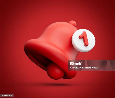 빨간색 배경 3d 그림에 1개의 메시지 경고 또는 알림이 있는 빨간색 종 알림 기호 받기에 대한 스톡 사진 및 기타 이미지 받기 사고와 재해 3차원 형태 Istock