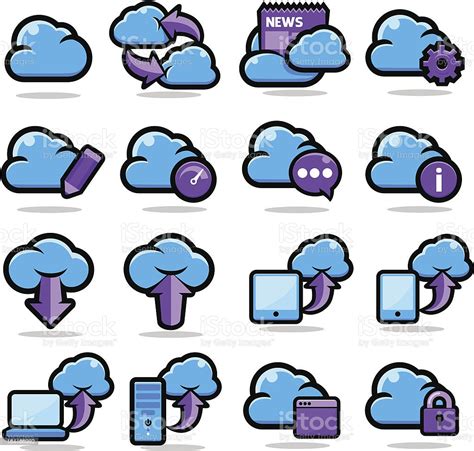Cloud Network Icon Set Stock Illustration Download Image Now Advice