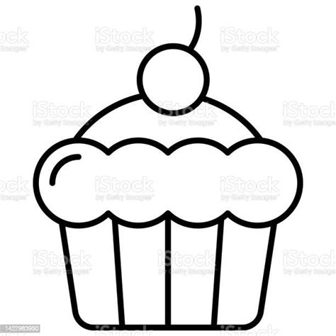컵케이크 라인 아트 아이콘 디자인 템플릿 벡터 일러스트 레이 션 0명에 대한 스톡 벡터 아트 및 기타 이미지 0명 귀여운 날씬한 Istock