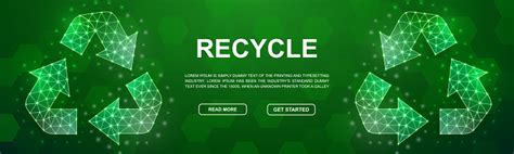 헤드 프로모션 배너에 대한 다각형 기호를 재활용합니다 수평 로우 폴리 포스터 일러스트레이션 생태 디자인 템플릿 일러스트 개념 3