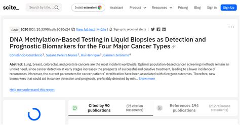 Dna Methylation Based Testing In Liquid Biopsies As Detection And Prognostic Biomarkers For The