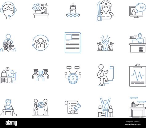 Employee Productivity Outline Icons Collection Employee Productivity