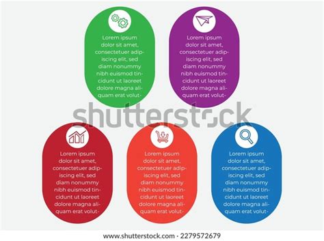 Flowchart Infographic Rounded Elements Concept Stock Vector Royalty Free