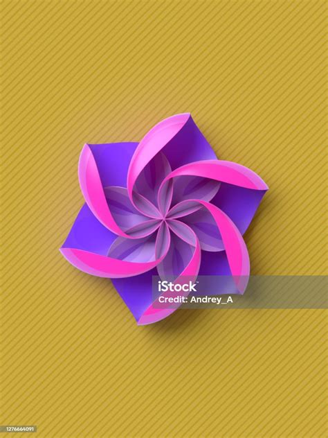 현대적인 스타일의 간단한 기하학적 양식화 꽃을 렌더링 하는 3d 렌더링 트렌디 한 디자인 요소 디지털 일러스트레이션 0명에 대한 스톡 사진 및 기타 이미지 Istock