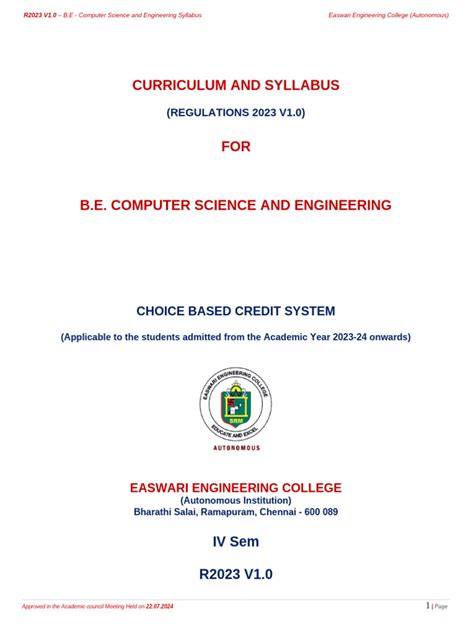 Cse 4th Sem Be Cse Cse R2023 V10 Curiculum And Syllabus 18 12