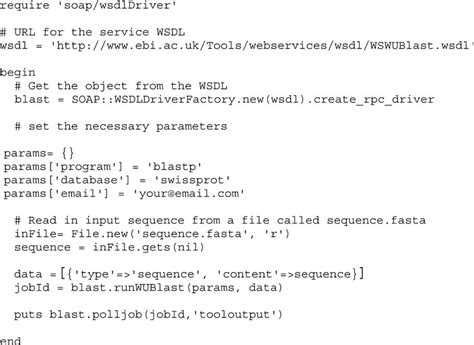 Example Of A Ruby Client For Wu Blast Download Scientific Diagram