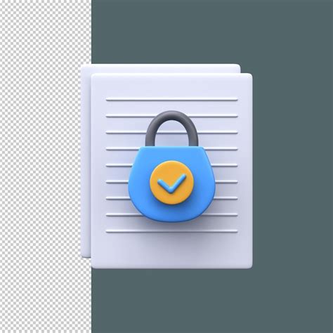 Premium Psd File Security 3d Icon Documents With Lock Icon