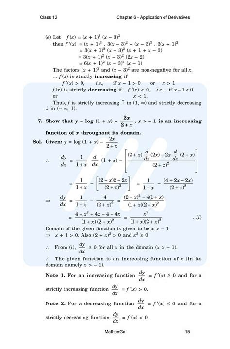 Ncert Solutions For Class 12 Maths Chapter 6 Application Of Derivatives Mathongo