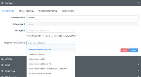 Table Column Responsive Breakpoints Ninja Tables