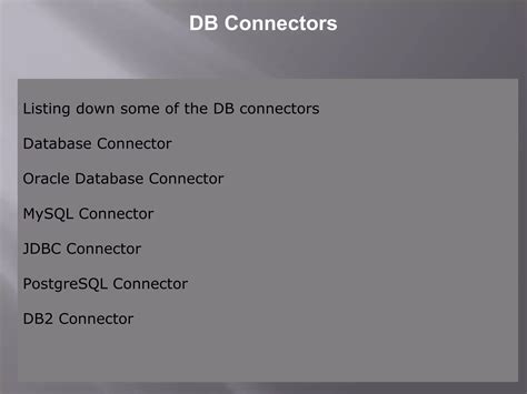 Mulesoft Database Connector Ppt Databases Computer Software And