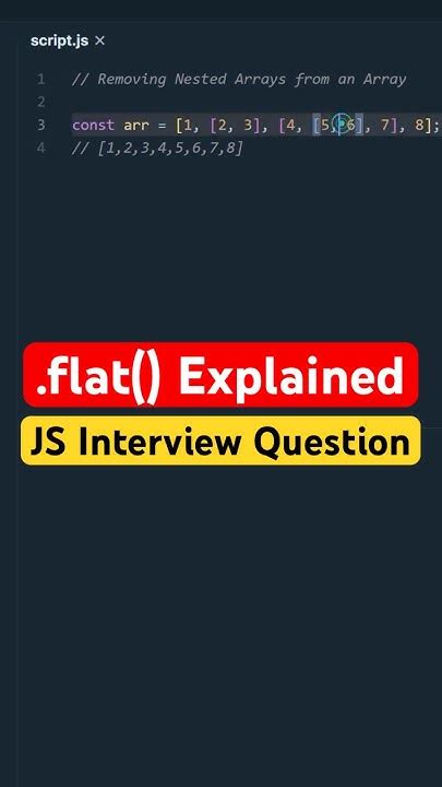 39 javascript interview question flat method explained in javascript shorts javascript