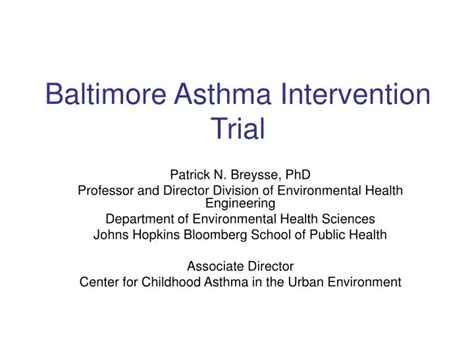Ppt Baltimore Asthma Intervention Trial Powerpoint Presentation Free Download Id 775249