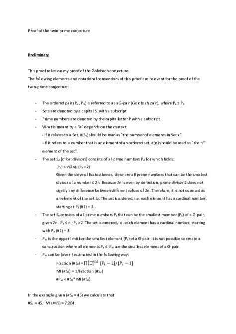 Pdf Proof Of The Twin Prime Conjecture