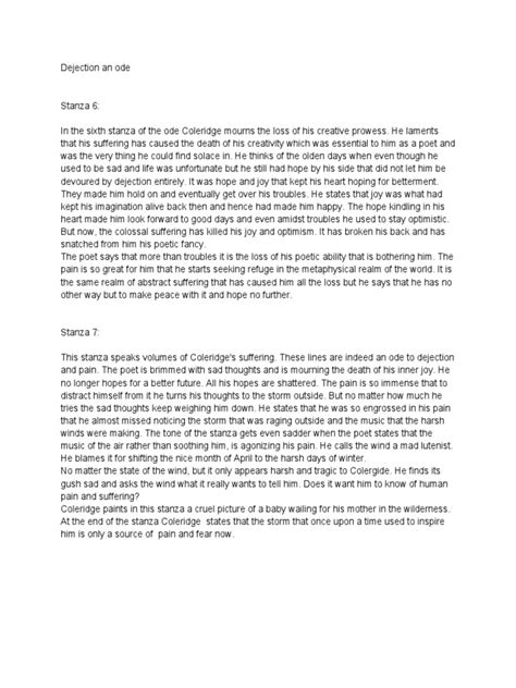 Dejection An Ode Pdf Poetry