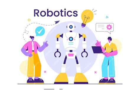 Premium Vector Robotics Vector Illustration Of Artificial Intelligence Robots Communicating